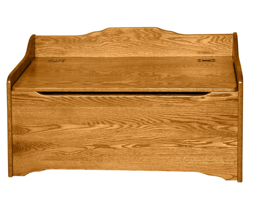 Deluxe Oak Toy Box - Amish Oak In Texas